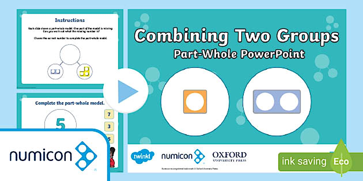 👉 Combining 2 Groups Part-Whole Model PowerPoint Numicon Shape
